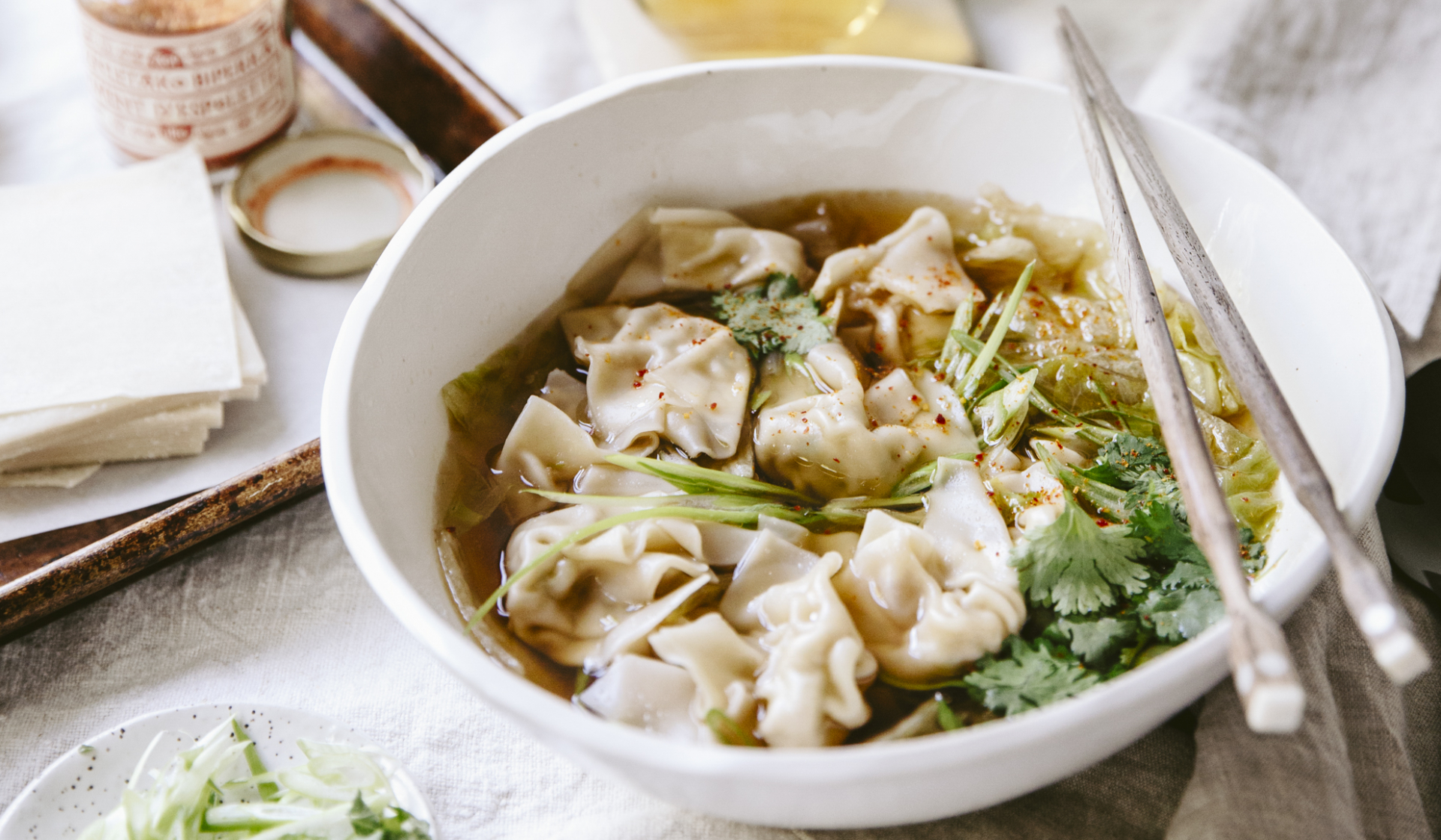 Soupe wonton aux crevettes - Julie Zyromski